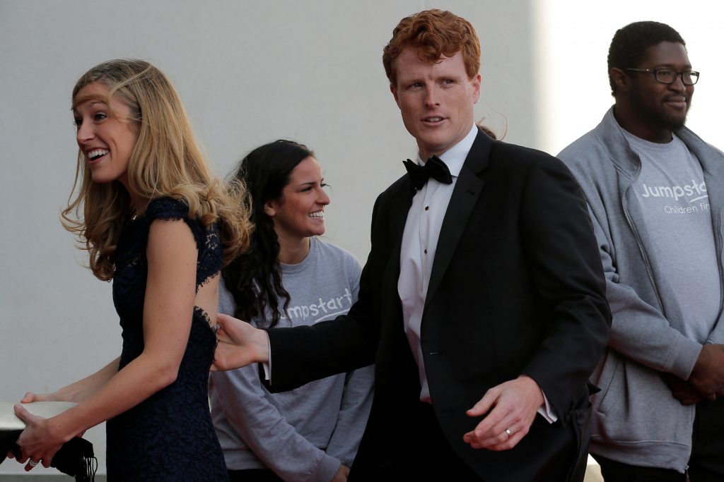 U.S. Congressman Joe Kennedy III and his wife Lauren arrive for the ...