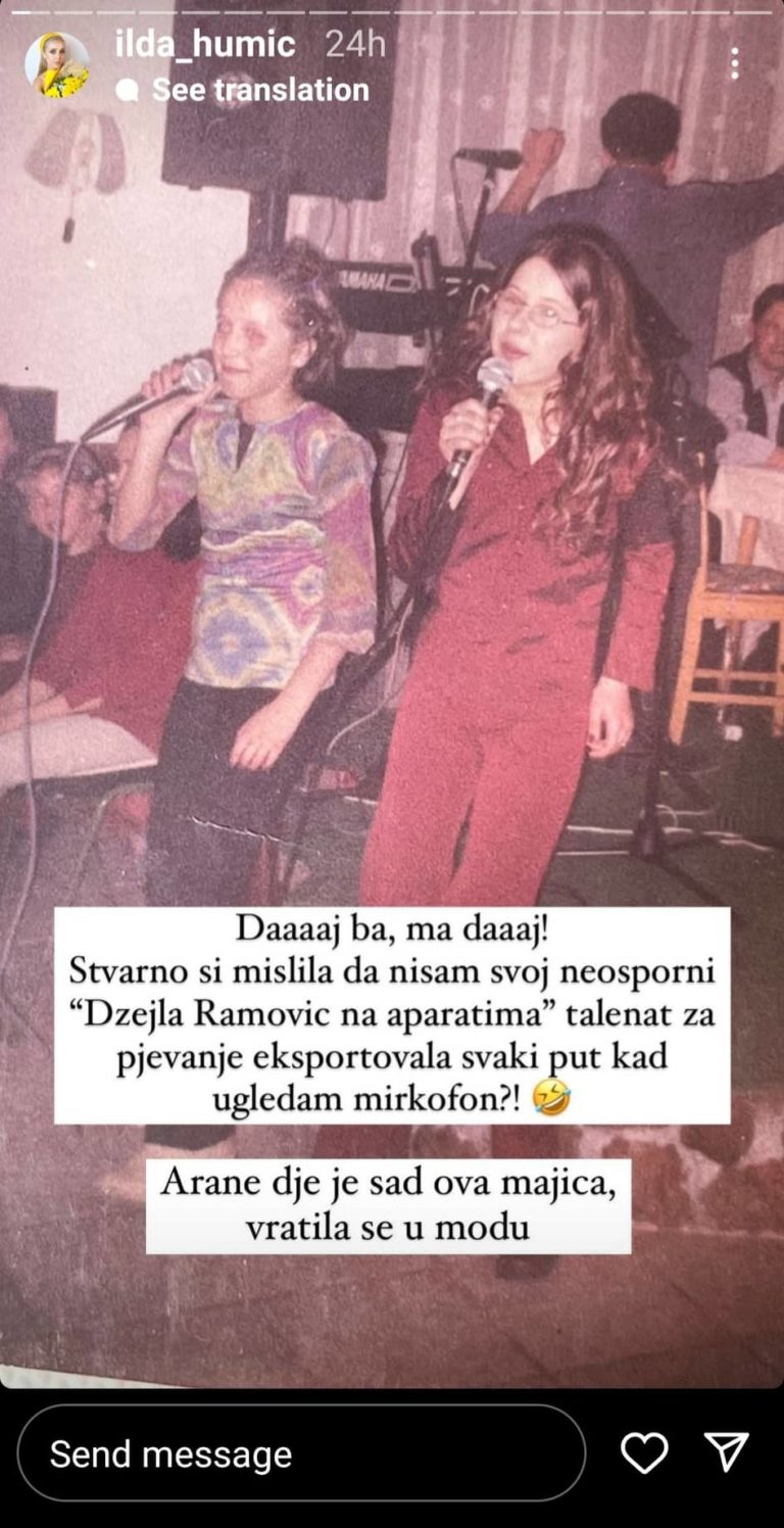 Ilda Humić u svom stilu opisala staru sliku s mikrofonom: Džejla ...